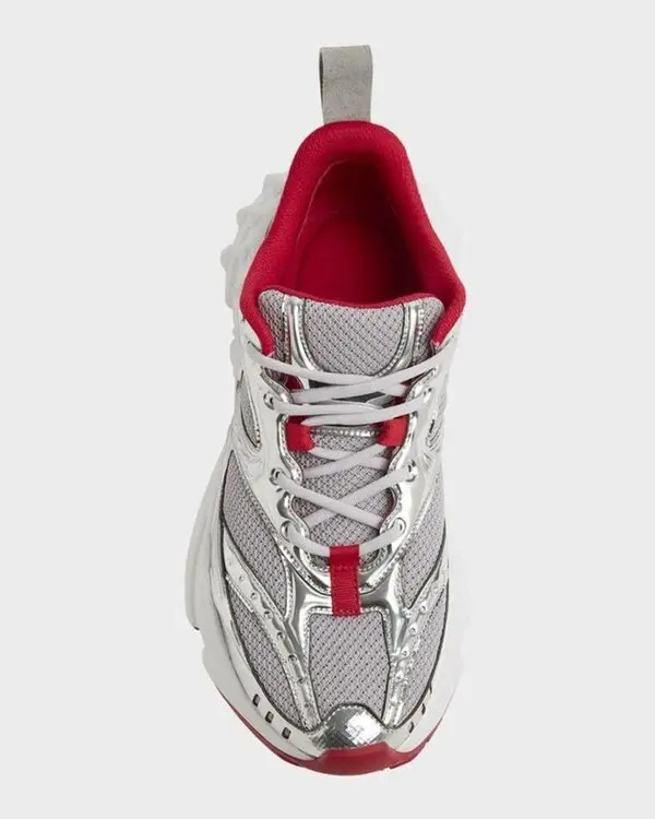 CHRISTIAN LOUBOUTIN So Flo Mesh & Metallic Leather Runner Sneakers