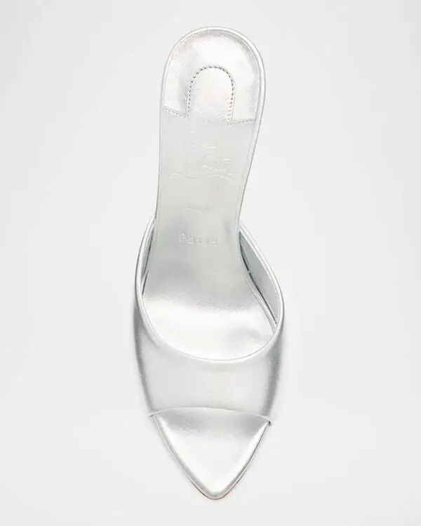 CHRISTIAN LOUBOUTIN 100mm Miss Z Metallic Leather Mule Sandals