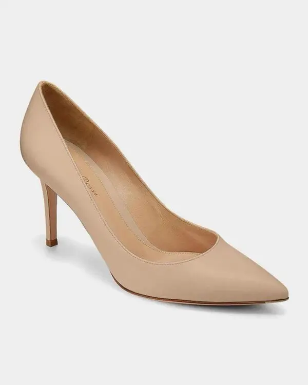 GIANVITO ROSSI 85mm Leather Pointed-toe Pumps