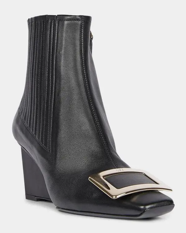 ROGER VIVIER Belle Vivier 60mm Leather Wedge-heel Ankle Boots