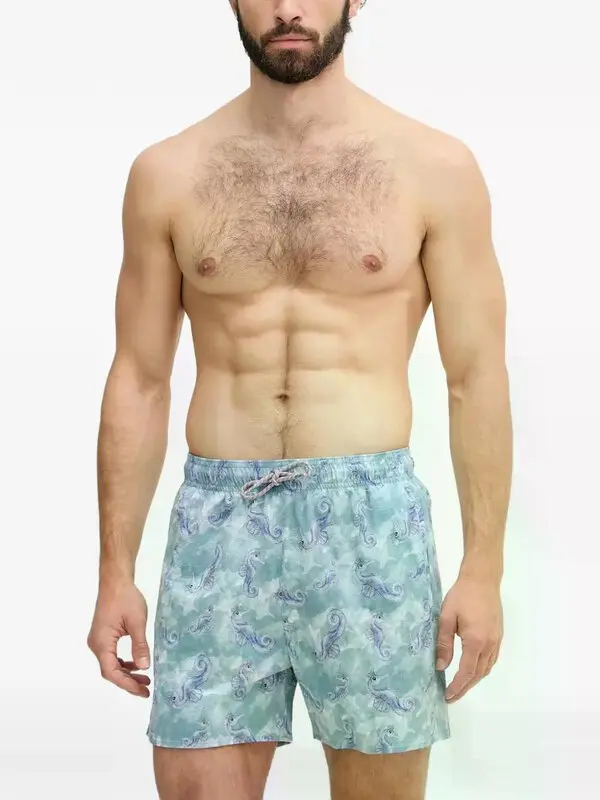 Emporio Armani Sea-animals-print Swim Shorts