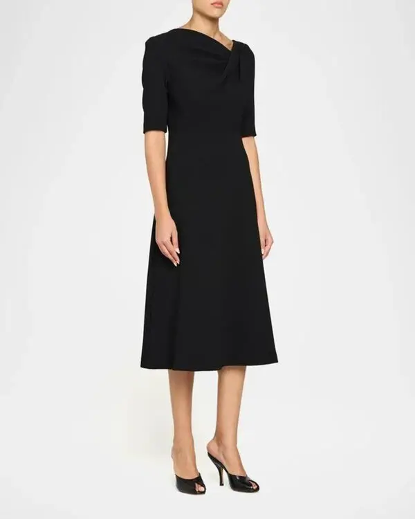 Rickie Freeman For Teri Jon Crêpe Asymmetric A-line Cocktail Dress
