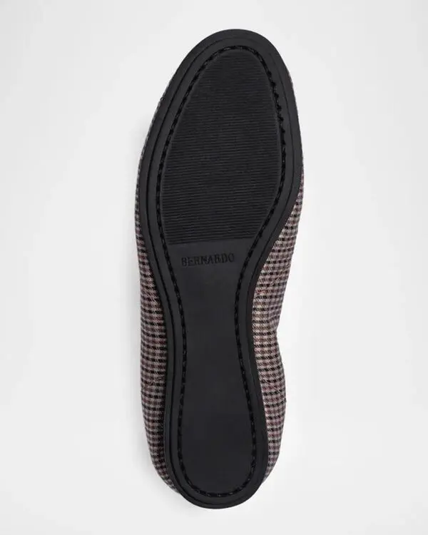 Bernardo Billie Check Leather Sneakerina Flats