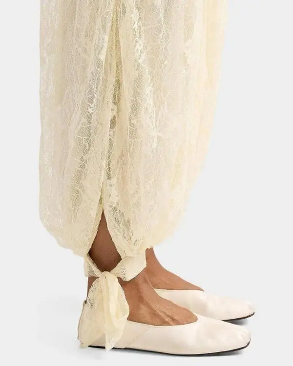 Hemant & Nandita Floral Lace Parachute Pants