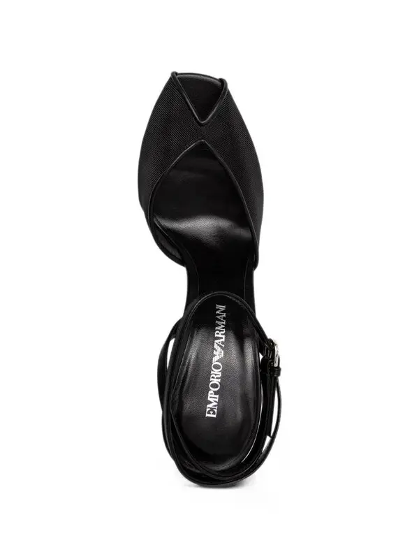 Emporio Armani Open-toe Mesh Heeled Sandals