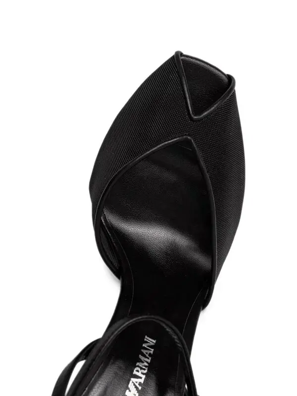 Emporio Armani Open-toe Mesh Heeled Sandals