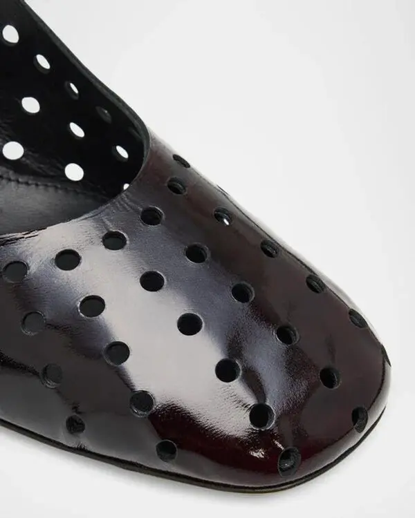 Dries Van Noten 65mm Eyelet Leather Slingback Pumps