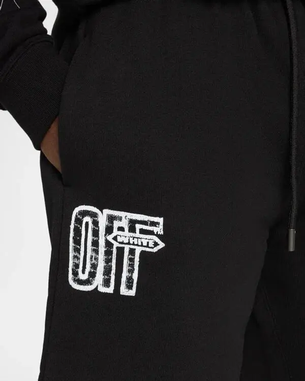 Off-White Apos;s Motion Arrow Cotton Drawstring Shorts