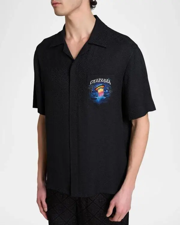 Casablanca Apos;s Silk Short-sleeve Camp Shirt