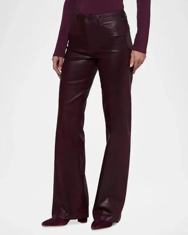 L & APOS;AGENCE Clayton Coated Wide-leg Jeans