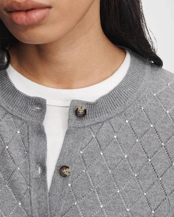 Rag & Bone Archie Jewel Cashmere-blend Cardigan - Hthrg