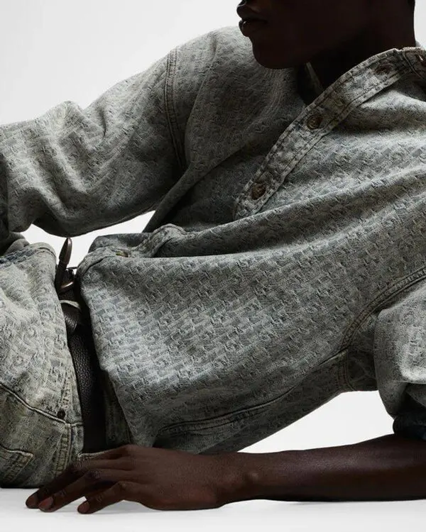 Emporio Armani Apos;s Monogram Denim Button-front Shirt
