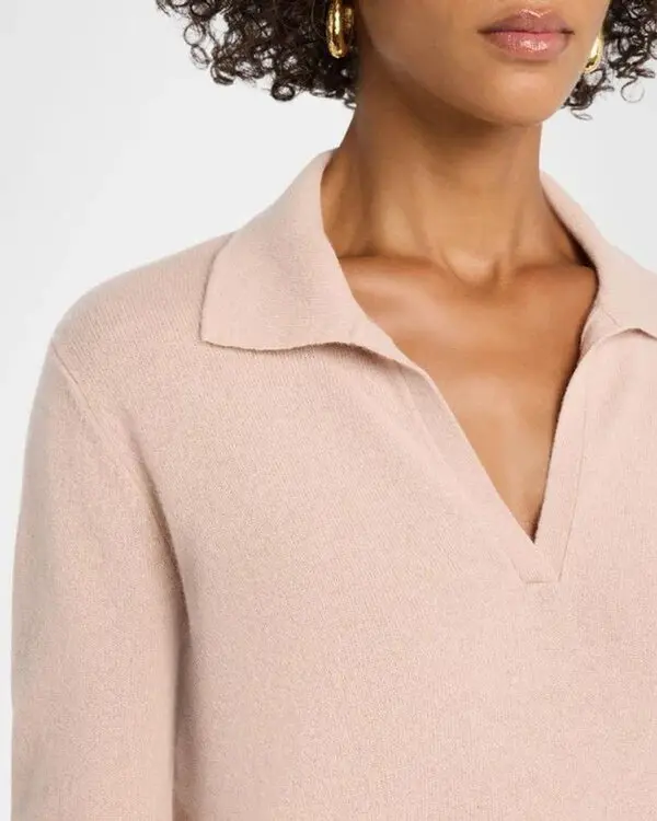 Neiman Marcus Cashmere Johnny-collar Sweater - Quartz