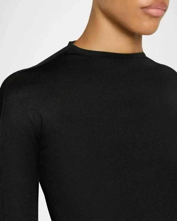 Alaïa Semi-sheer Mock-neck Bodysuit