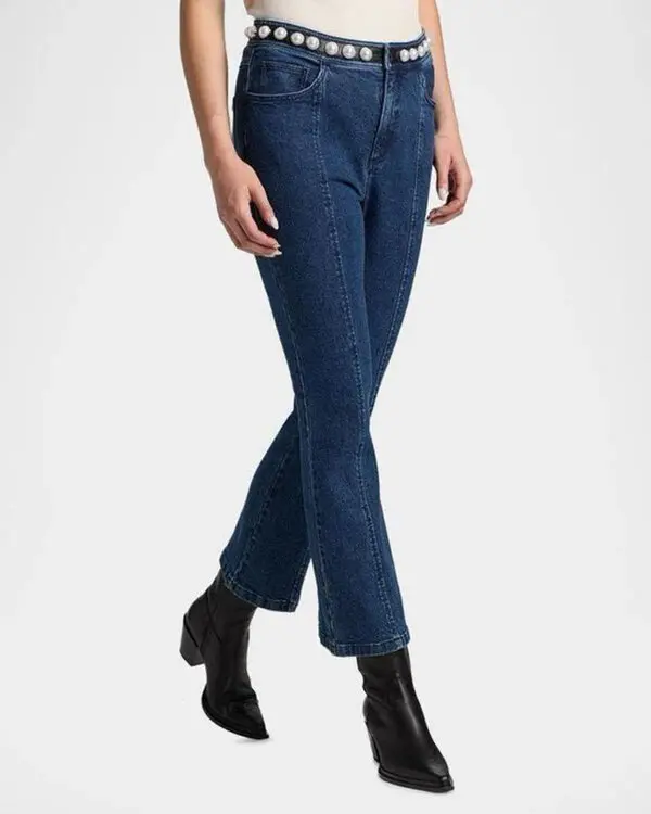 Likely Shannon Pearl-embellished Jeans - Oceane
