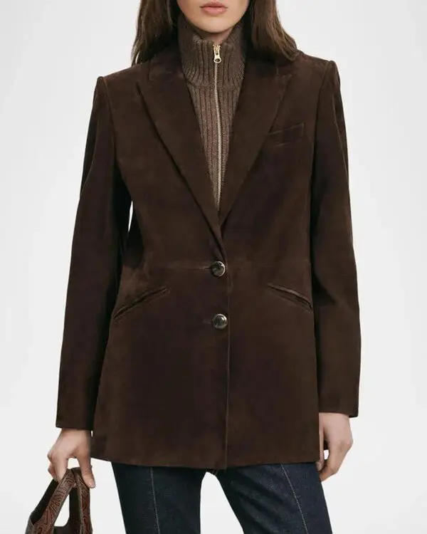 Veronica Beard Maci Suede Dickey Jacket