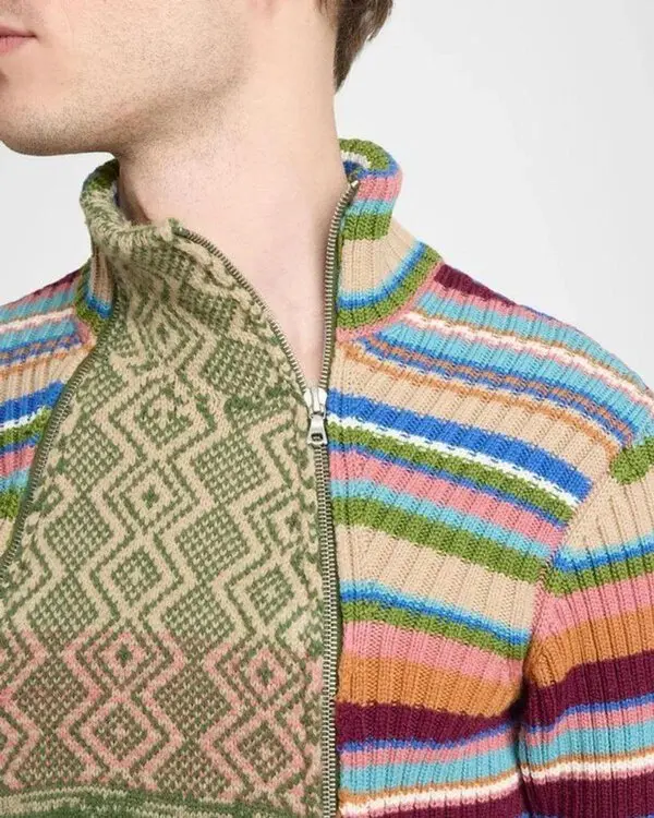 Dries Van Noten Striped Wool Rib-knit Cardigan - Multi Color