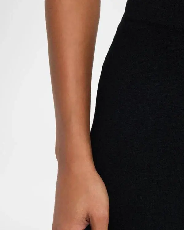 Neiman Marcus Cashmere Straight-leg Pants - Black