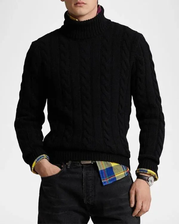 Polo Ralph Lauren Apos;s Cable Knit Turtleneck Sweater