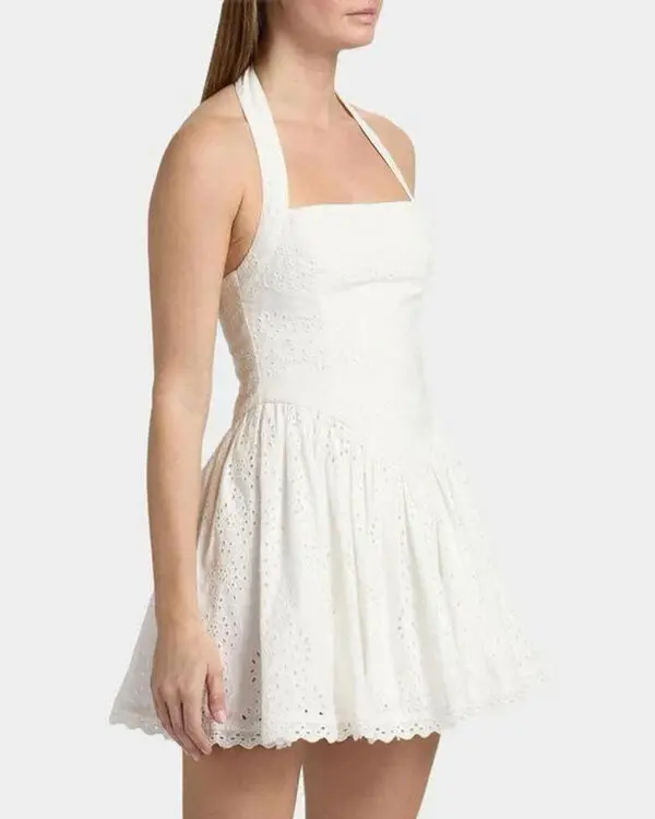 Hemant & Nandita Embroidered Cotton Corset Mini Dress - Ivory