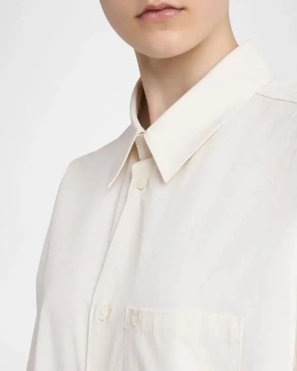 FERRAGAMO Silk Canvas Short-sleeve Button-down Shirt