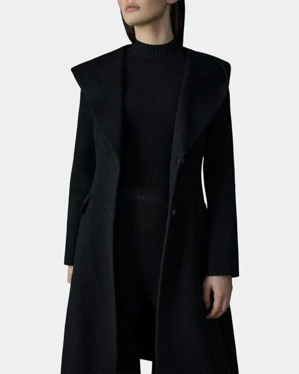 Mackage Gloria Wool Removable Bib Coat - Black