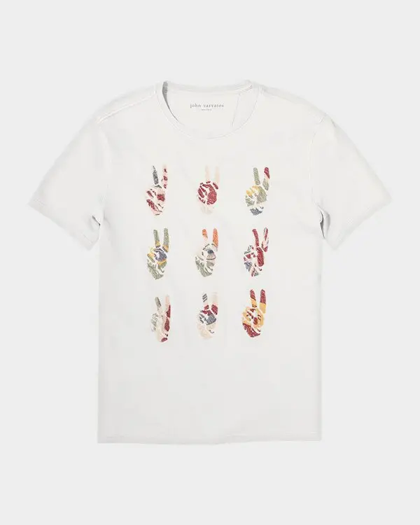 John Varvatos Multi Peace Hand Crewneck T-shirt
