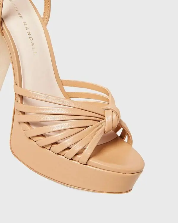 LOEFFLER RANDALL Rivka Metallic Knot Platform Sandals