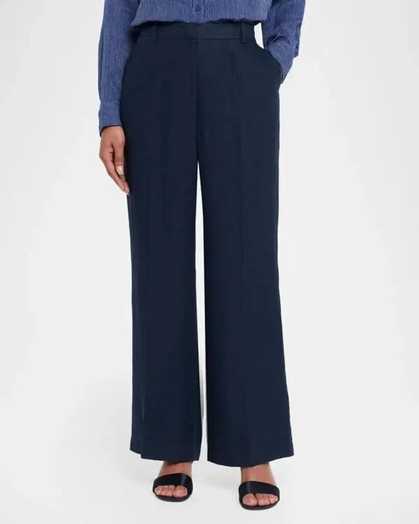 Elie Tahari The Ellie Straight-leg Linen Pants