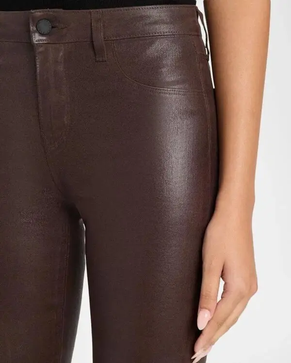 L & APOS;AGENCE Ruth High-rise Coated Straight Raw Hem Jeans