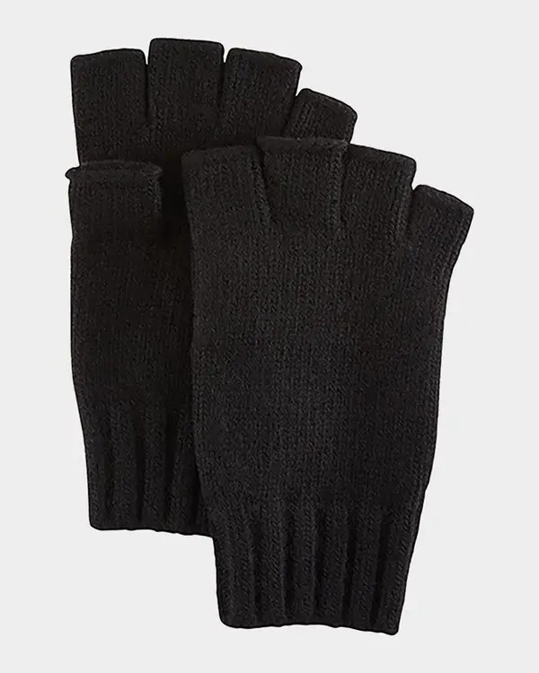 Bergdorf Goodman Apos;s Cashmere Fingerless Gloves - Black