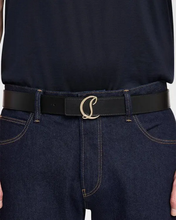 CHRISTIAN LOUBOUTIN Apos;s Mooncrest-buckle Reversible Leather Belt