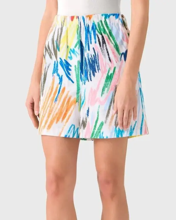 Akris Frey Scribble-print Cotton Shorts