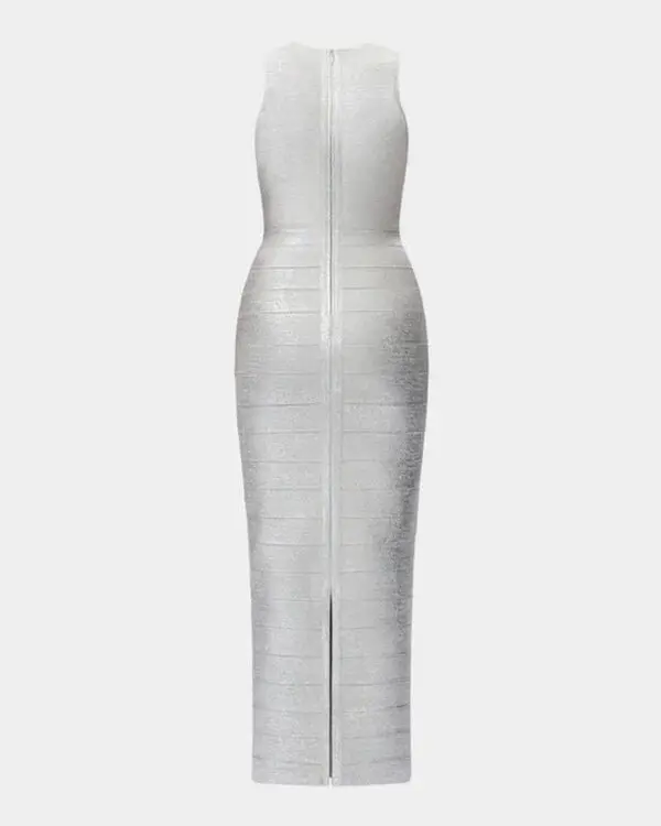 Herve Leger The Bailey Metallic Gown