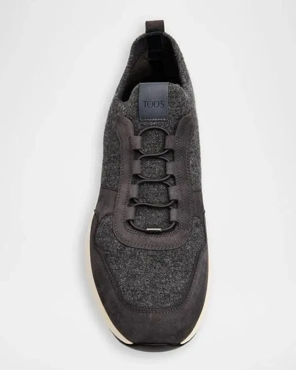 TOD & APOS;S Apos;s Calzino Suede And Textile Elastic Drawstring Sneakers