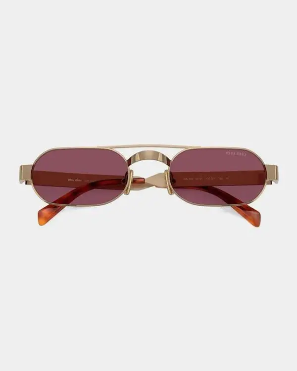 Miu Miu B52s 52mm Oval Sunglasses - Brass