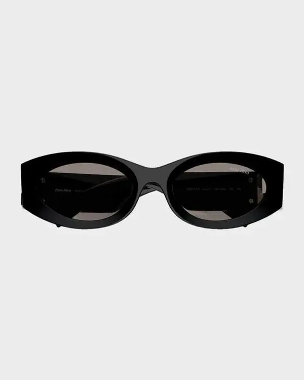 Miu Miu 54mm Oval Sunglasses - Black
