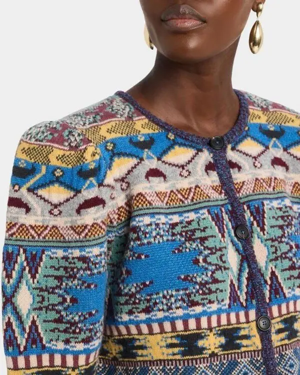 Ba&sh Maja Puff-sleeve Cardigan - Multico