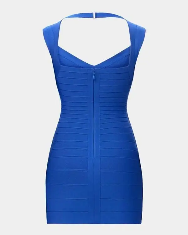 Herve Leger The Jamie Halter Mini Dress