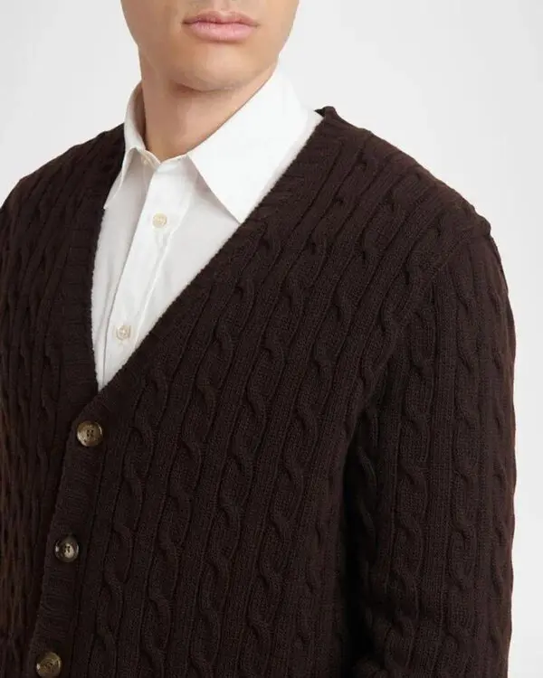 Valentino Garavani Apos;s Textured Cable-knit Virgin Wool Cardigan