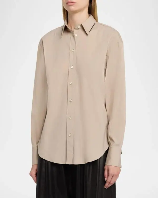 Brunello Cucinelli Stretch Poplin Buttoned Shirt
