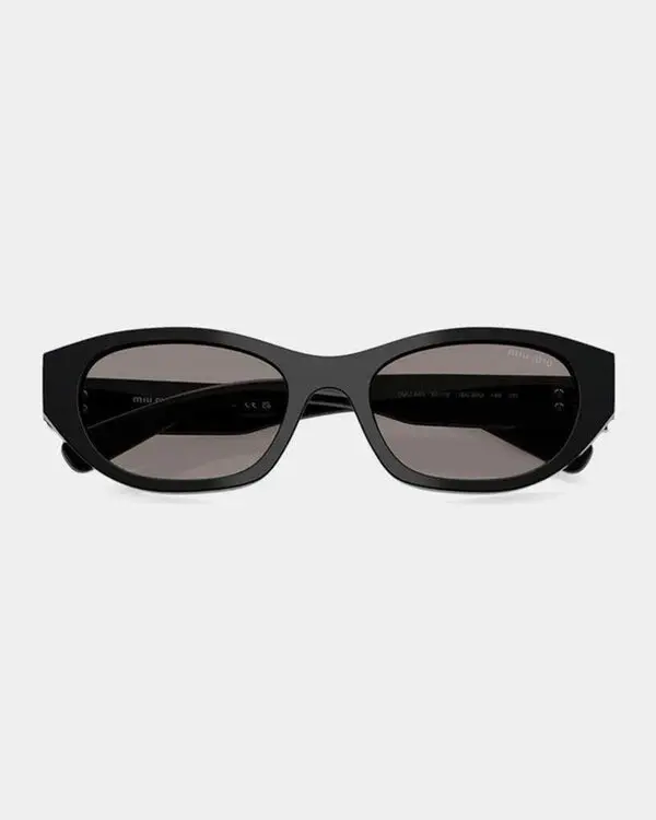 Miu Miu A03s 53mm Geometric Sunglasses - Black