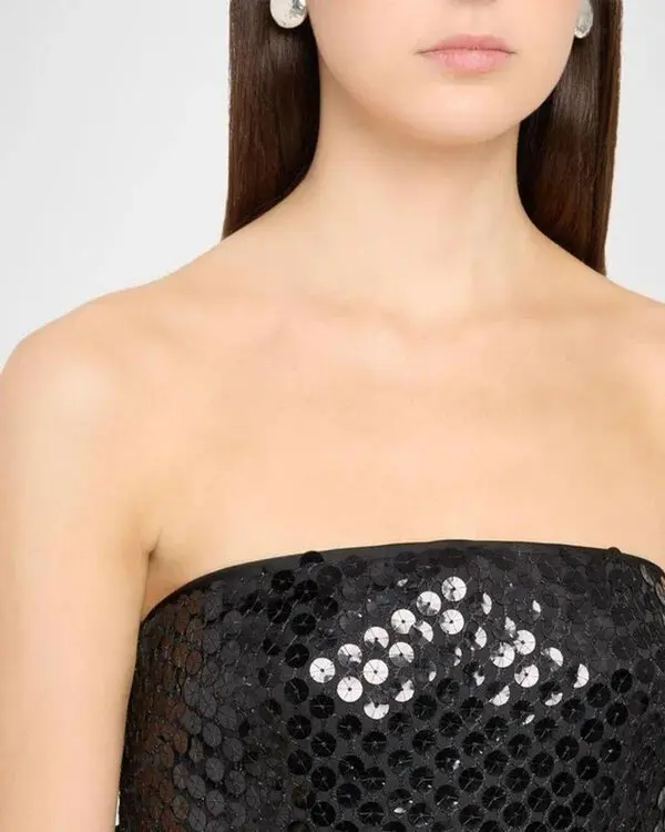 Ramy Brook Angel Strapless Sequin A-line Gown