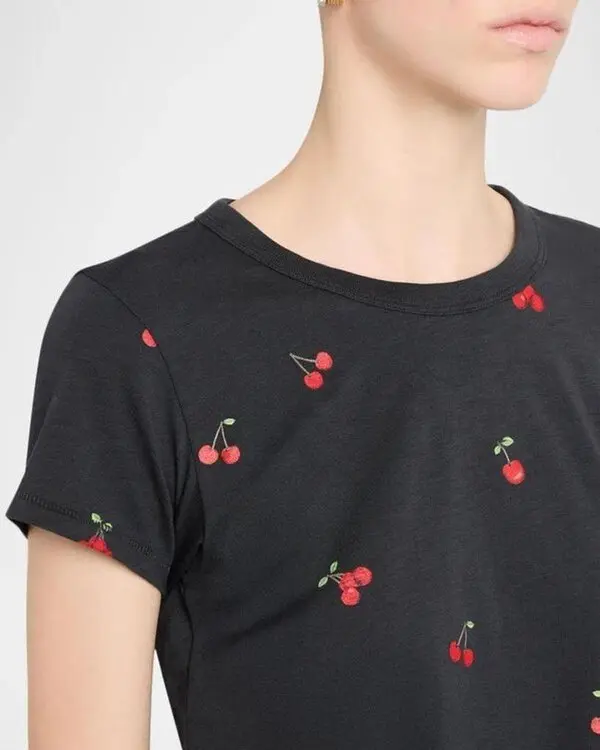 Rag & Bone All-over Cherry Graphic Tee - Black
