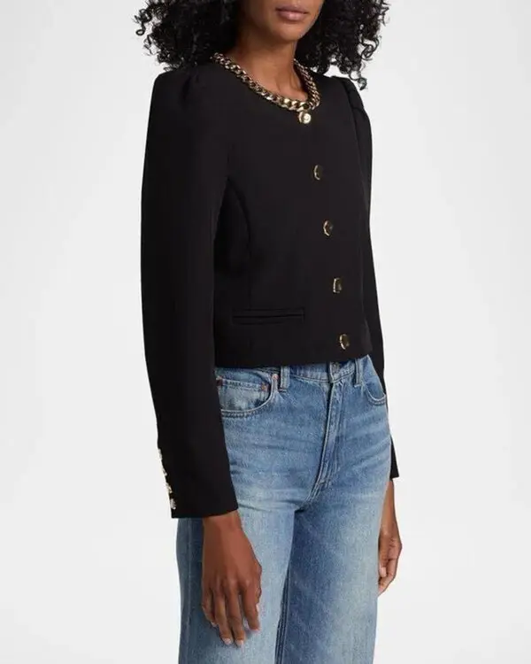 Generation Love Chiara Chain-embellished Crepe Jacket