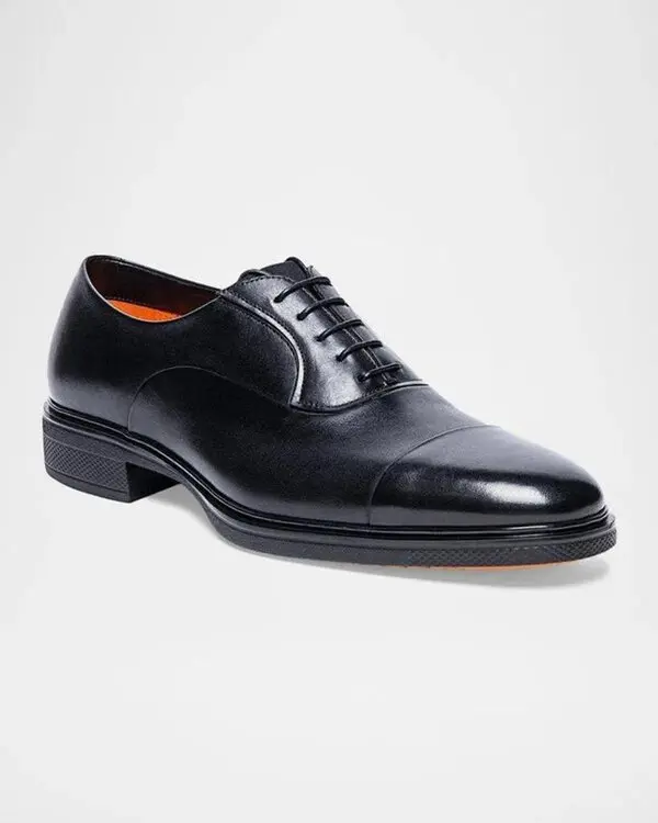 Santoni Apos;s Cap Toe Leather Derbys