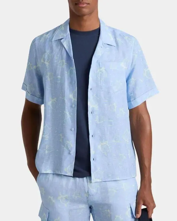 Vilebrequin Apos;s Bubble Turtles Linen Short-sleeve Shirt