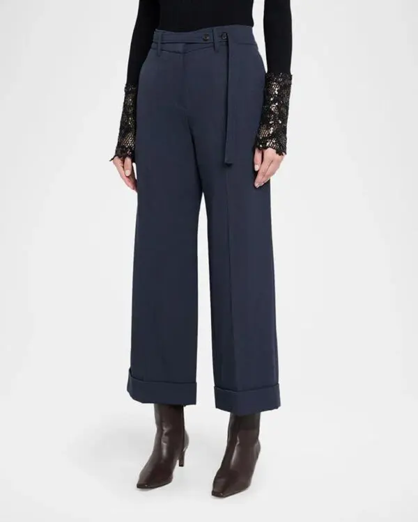 Brunello Cucinelli Fluid Wool Cuffed Pants - C7186