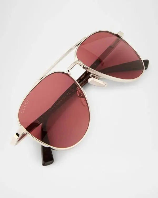 Gucci Apos;s Metal & Acetate Aviator Sunglasses