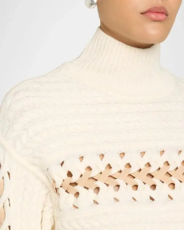 Ramy Brook Nina Wool Threaded-knit Sweater